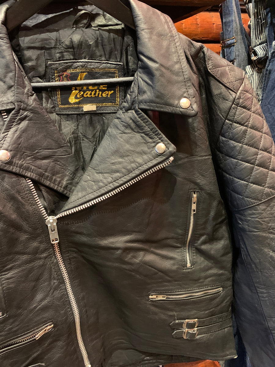 Vintage Biker Jacket With Padding, 44 Large – Midwest Trader